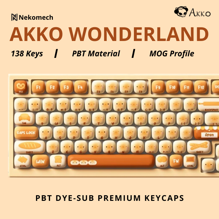 Akko Keycaps Bun Wonderland - PBT Dye-sub MOG Profile Keycap Set ...