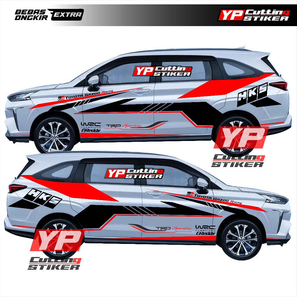 Avanza veloz car stickers, cutting list stickers for side body striping ...