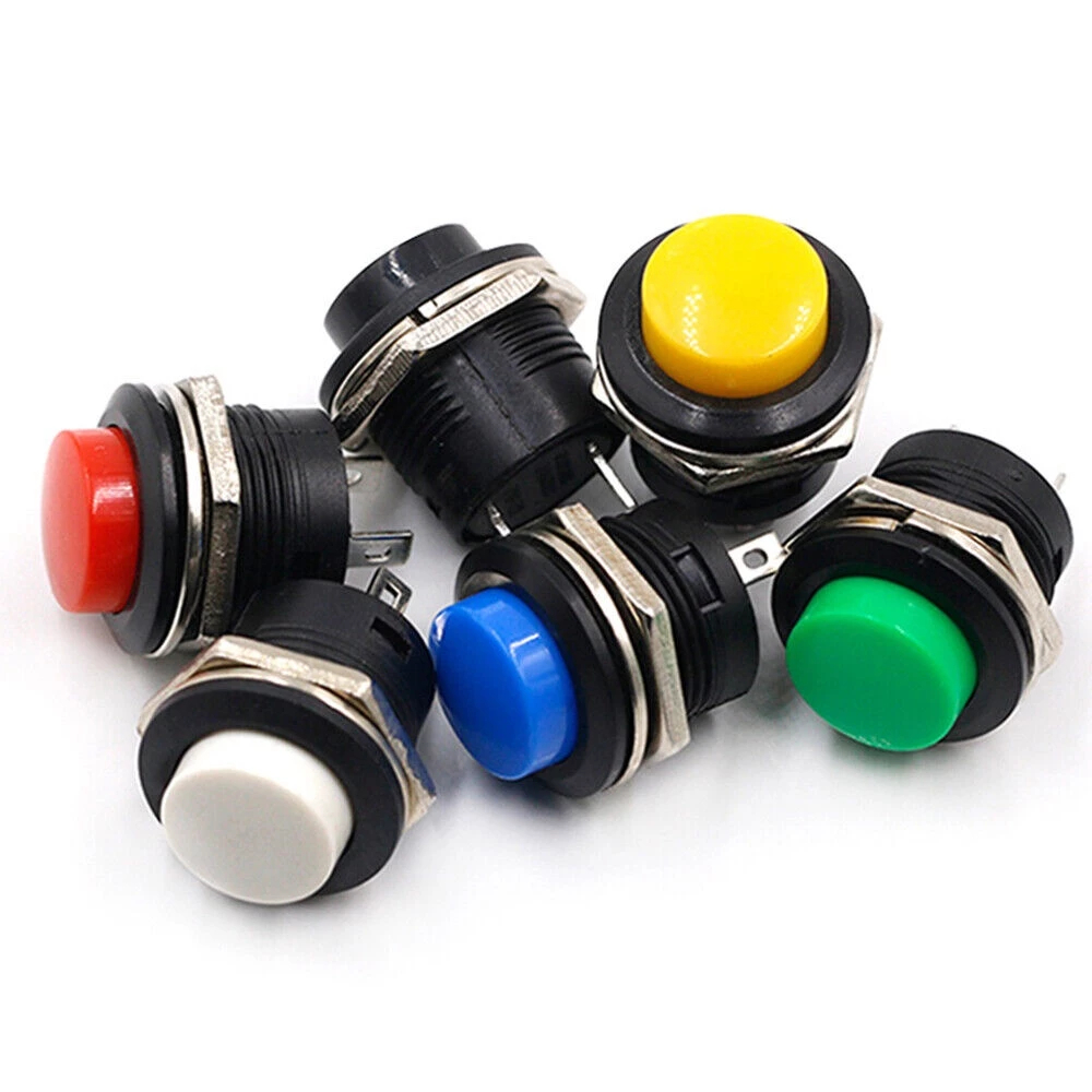 Push ON SWITCH PUSH BUTTON ROUND PLASTIC 2 FEET 3A 250V R13-507 ...