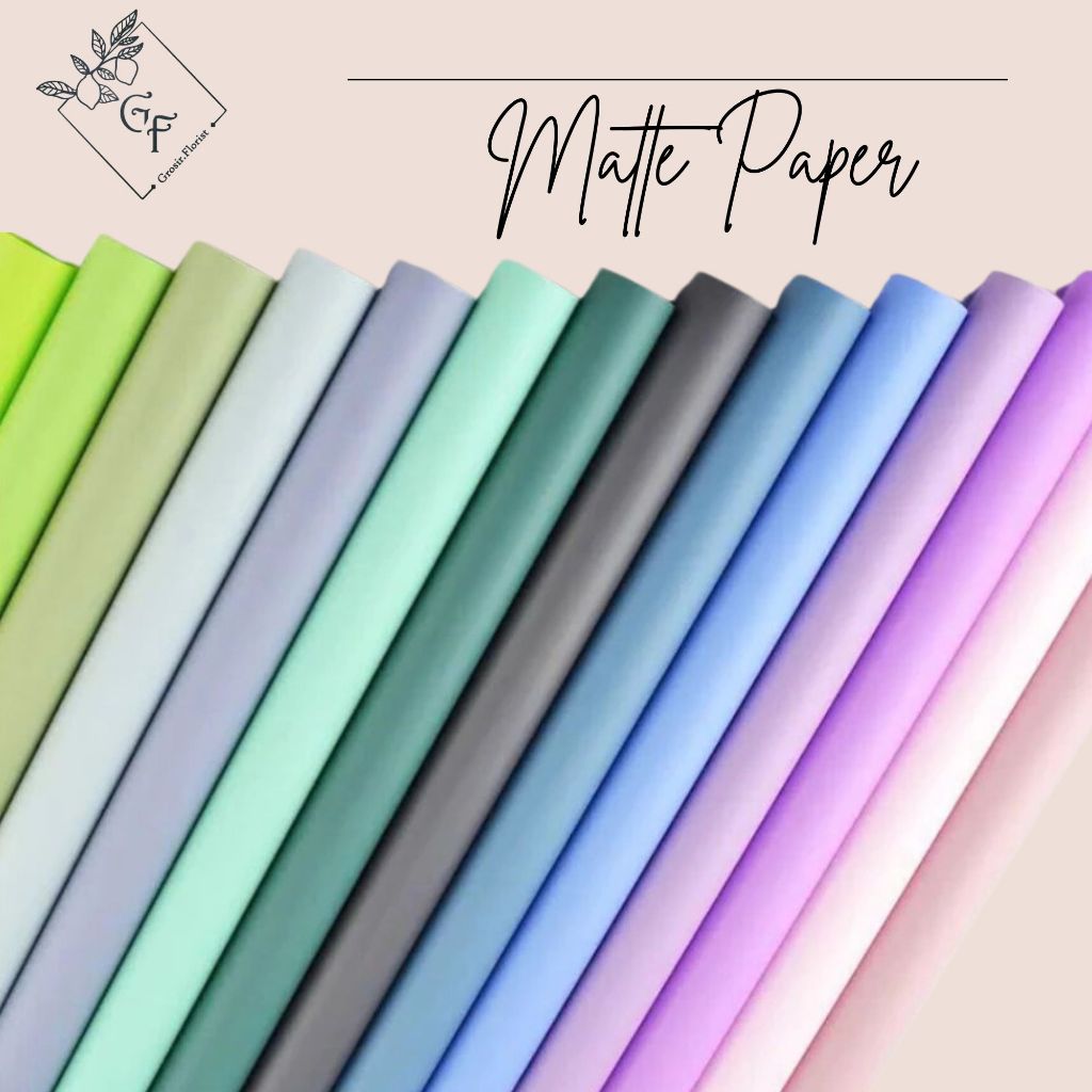 (ECER) COMPLETE MATTE PAPER FLOWER WRAPPING TRANSPARENT CELLOPHANE ...