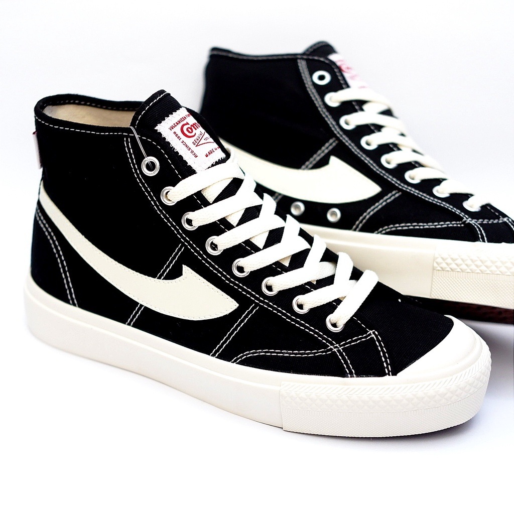 Compass Gazelle High Black White Shoes Compass Gazelle High Black White ...