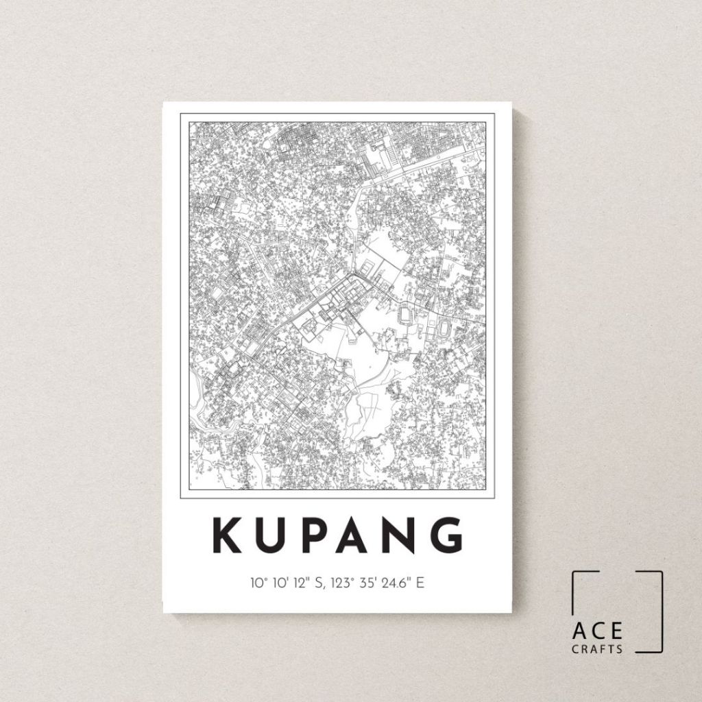 HIASAN DINDING Kupang Indonesia city map wall decoration, city map ...