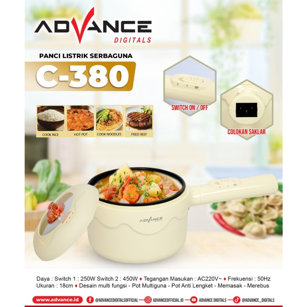 Advance C-380 Multipurpose Electric Cooker with 1 Year Official ...