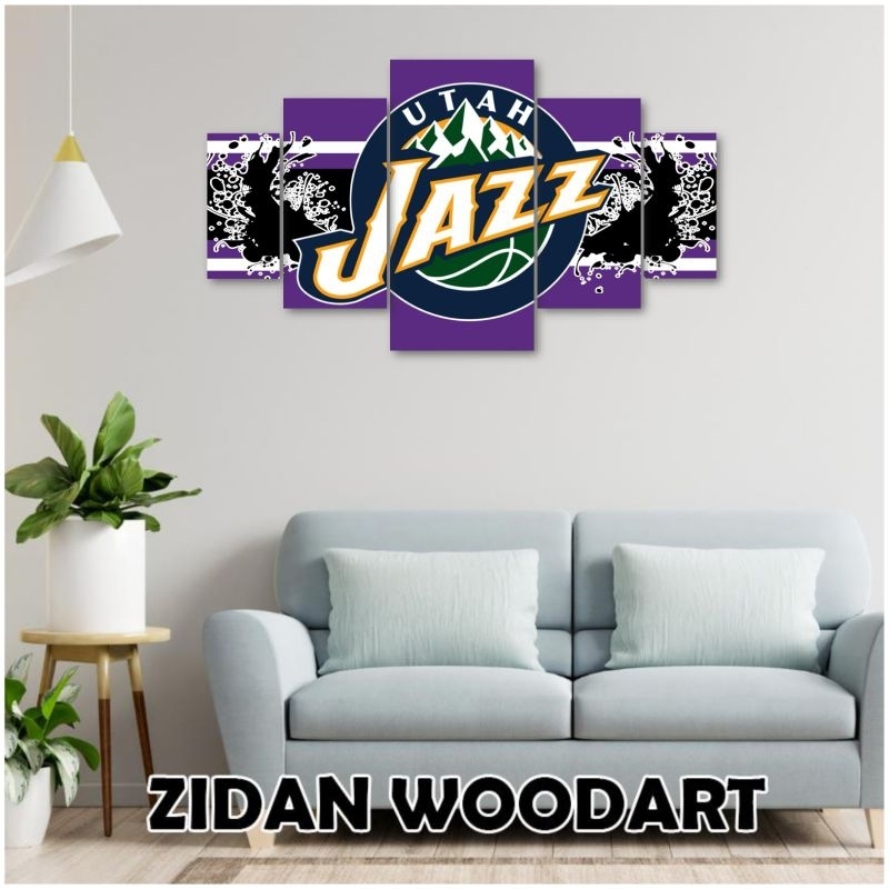 Wall decoration walldecor custom wooden poster NBA Utah Jazz basketball ...