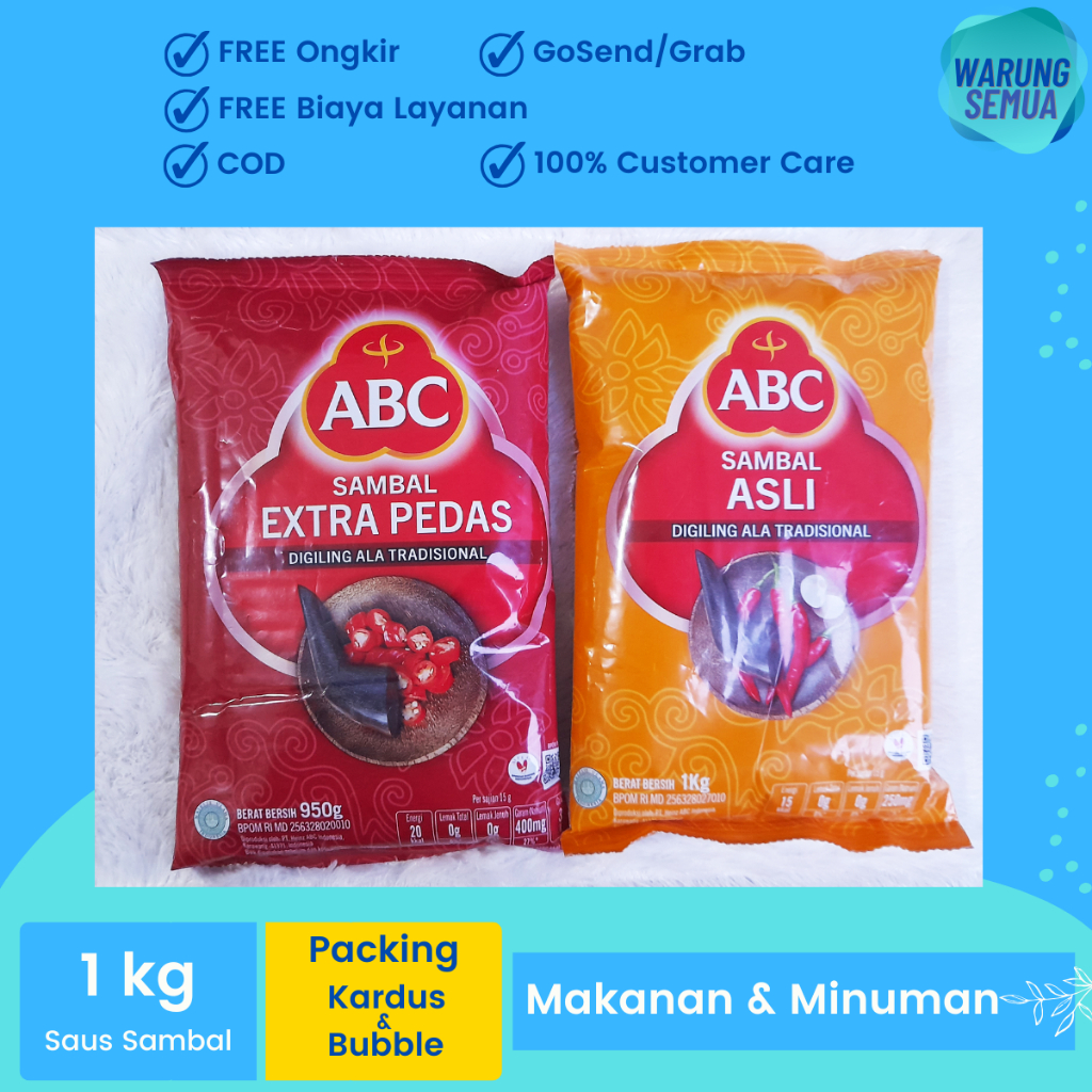 Abc Original Chili Sauce 1 kg / Extra Spicy 950 gr / Tomato 1 kg + FREE ...