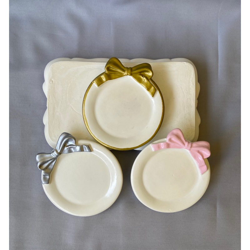 Round Aesthetic Ribbon | Coasters | Concrete Tray | Shopee Malaysia