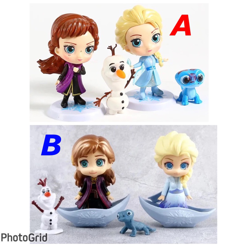 Frozen 2 figures contain 4 pcs elsa anna olaf, miniature cake topper display, cake decoration ...