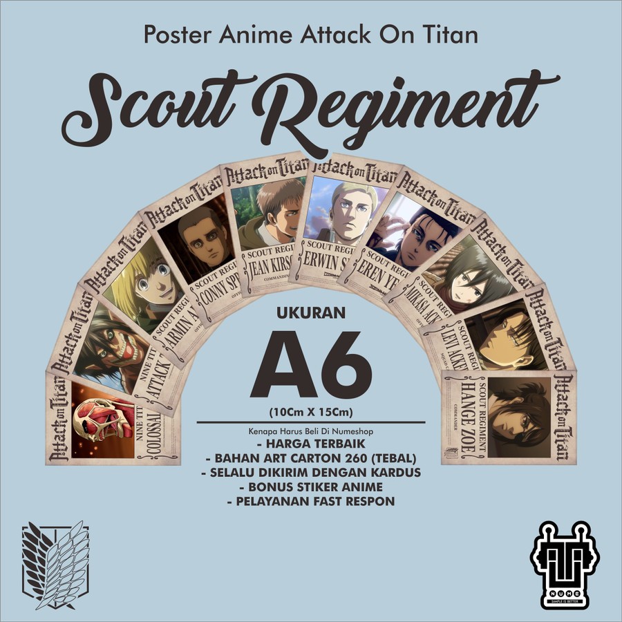 Anime Poster Attack On Titan Poster AOT SNK Poster A6 Size | Shopee ...