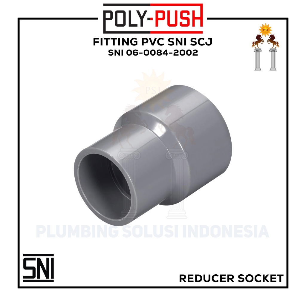 Poly Push Reducer Sok / Vlok Sok 1 1/2 x 1 Inch / 50 x 32 mm PVC Pipe ...