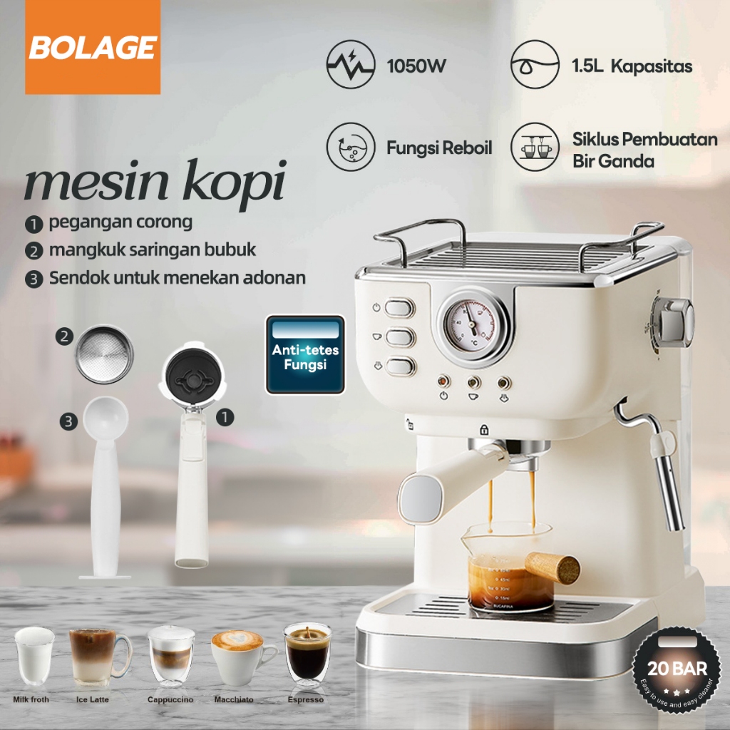 MESIN Espresso Machine Coffee/2 in 1 Espresso Coffee Machine Coffee ...