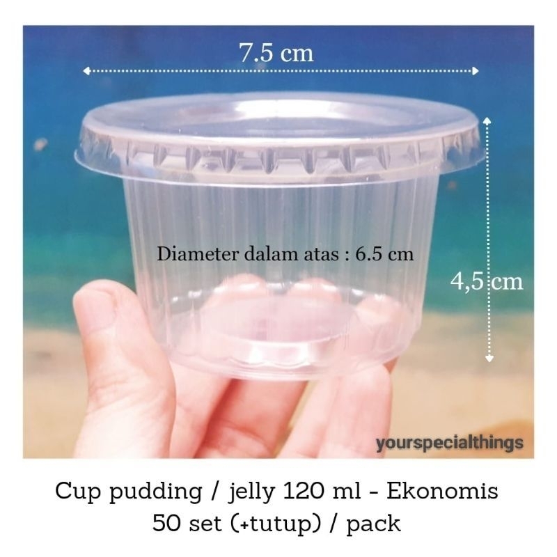 (50 pcs) 120 ML BELIMBING PUDDING CUPS / ULIR JELLY CUPS / 120 ML AGAR ...
