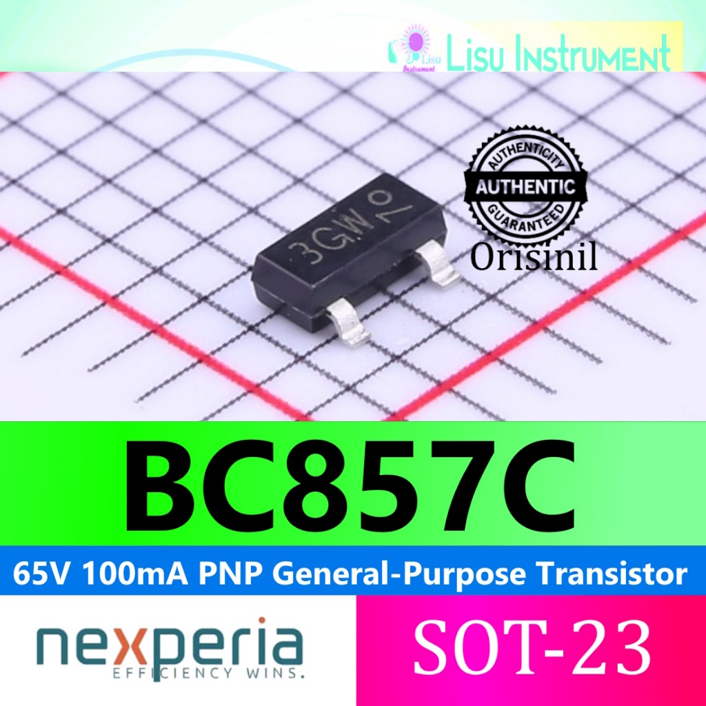 Bc857c 65V 100mA PNP General-Purpose Transistor 3G BC857 SOT-23 Nexperia ORIGINAL | Shopee Malaysia