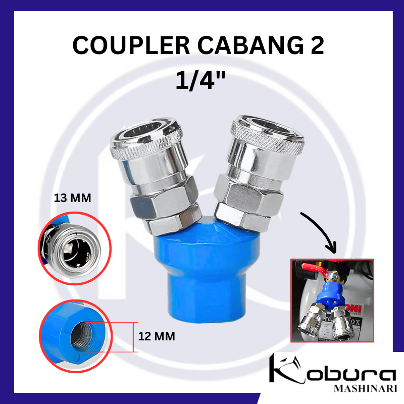MESIN Quick Coupler Branch 2 Coupler Connector 2 Way Coupler Air Faucet ...