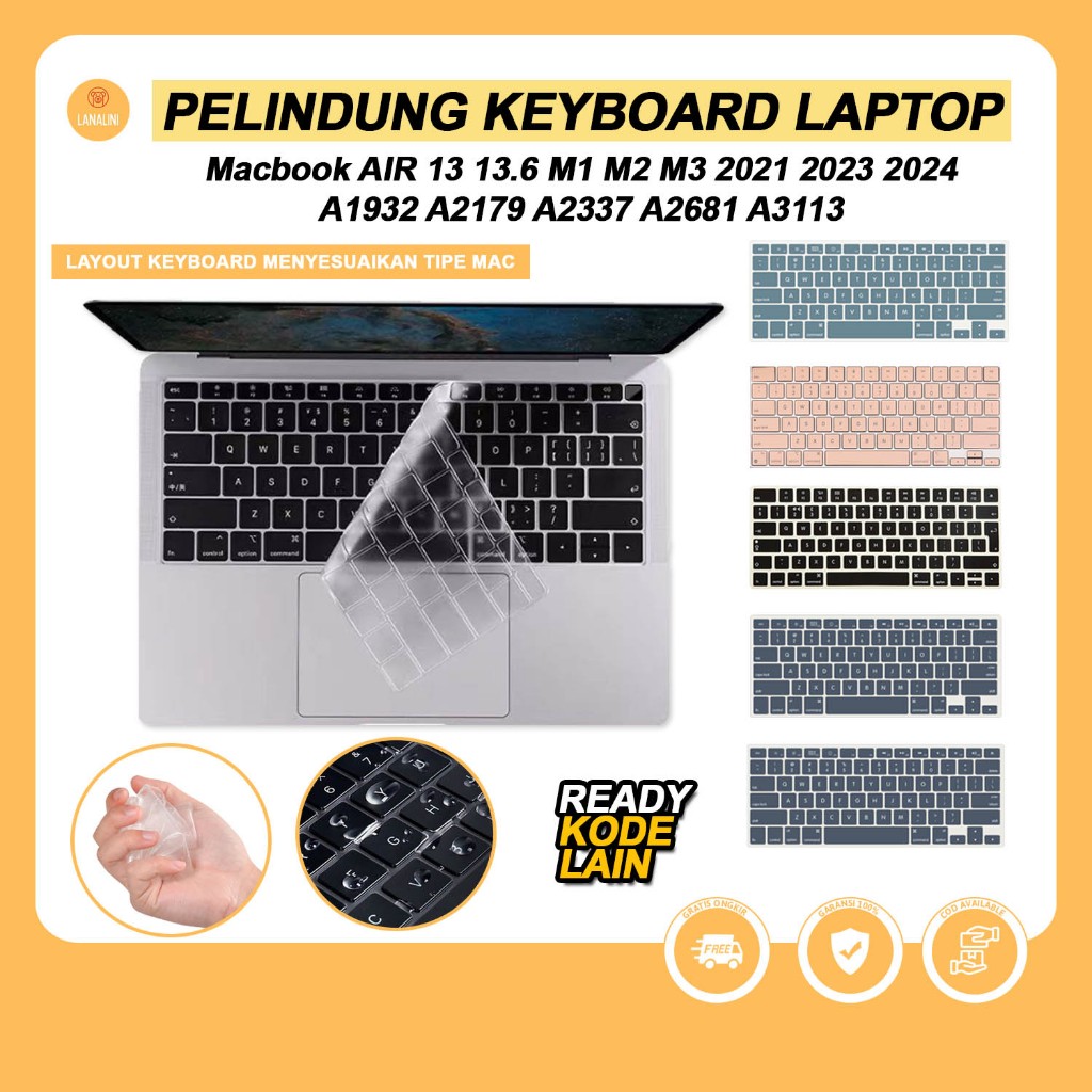HIJAU Keyboard Protector Cover Transparent Macbook Air Pro 13 14 15 16 ...