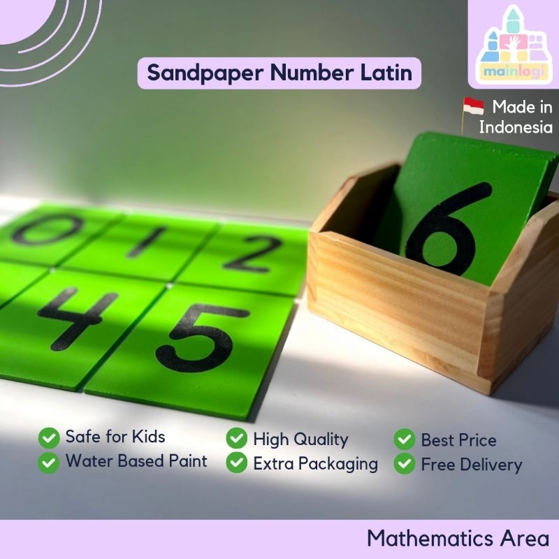 Mainlogi - Sandpaper Number Montessori Rhythm Board Sensory Educational ...