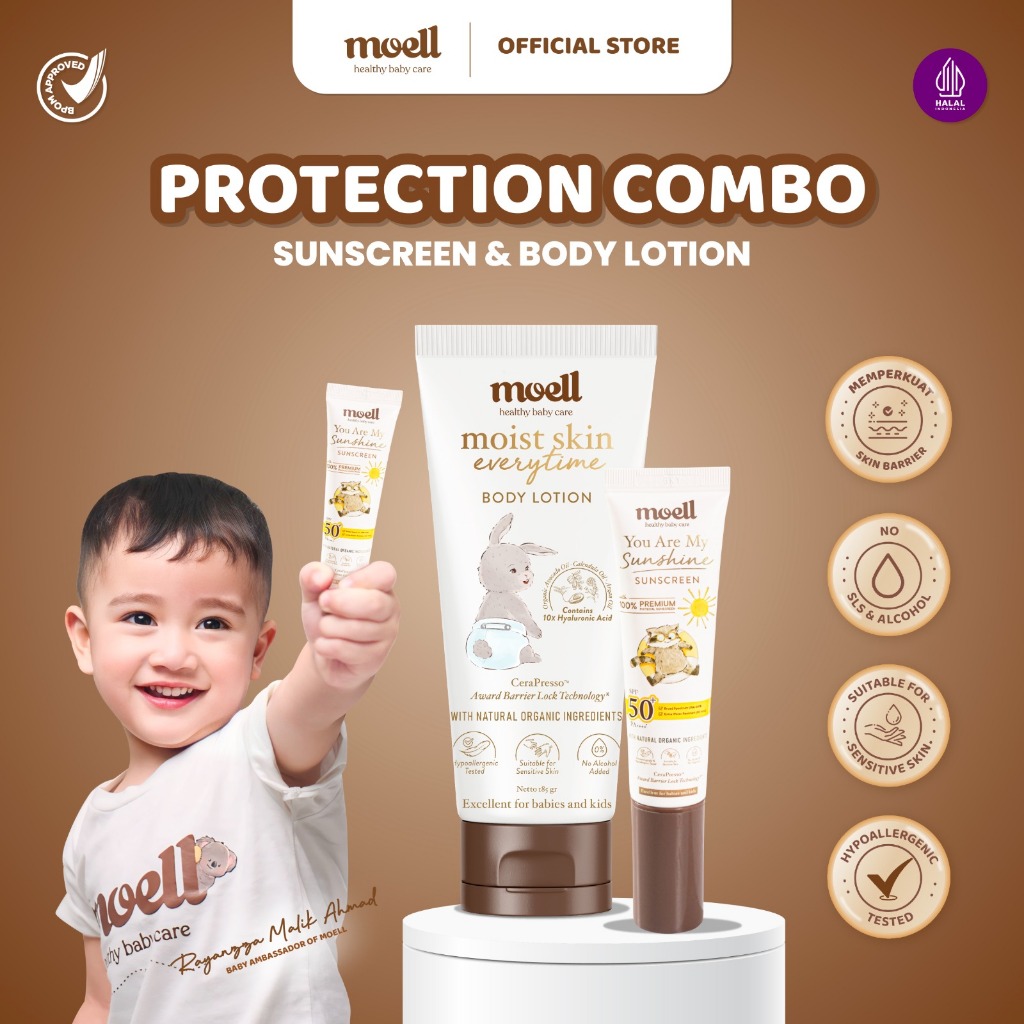 Moell Protection Combo – Bundling Sunscreen 30gr & Body Lotion 185gr ...