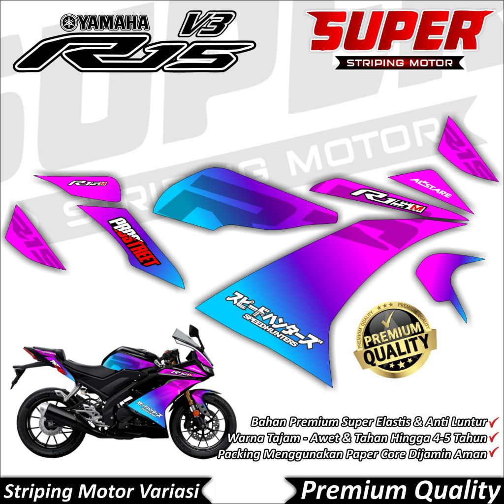 Cool Anti-Fade R15 V3 Sticker Striping R15 V3 Striping Yamaha R15 V3 ...