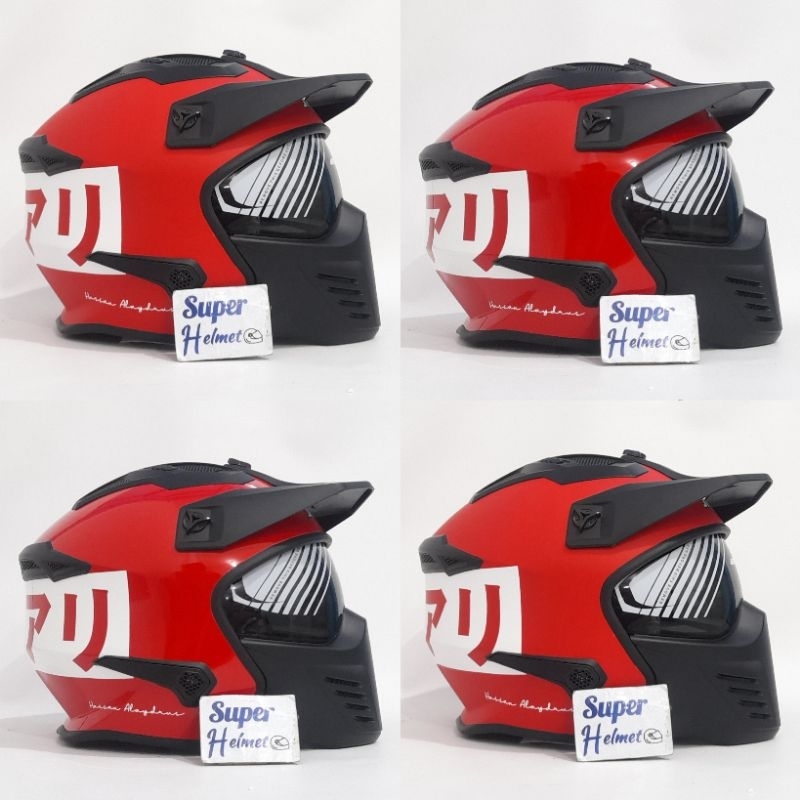 Jpx MX 726R Helmet with BABA Fire red Motif | Shopee Malaysia