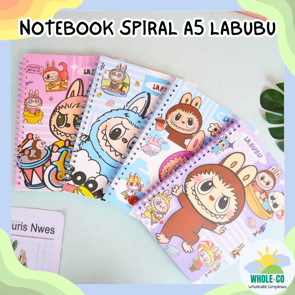 Labubu A7 Premium Pastel Spiral Notebook The Monster Character ...