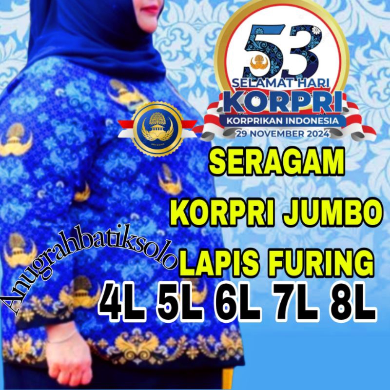 Official JUMBO korpri shirts for men and women, c40s sritex fabric ...