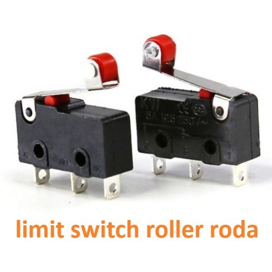 Micro limit switch wheel roller 3p 3 pin switch Handle 5A 250V NO NC ...