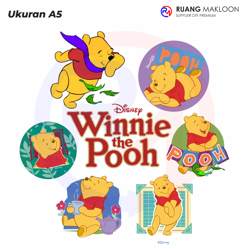 Iron-on Screen Printing DTF Screen Printing A5 Winnie The Pooh Unit ...