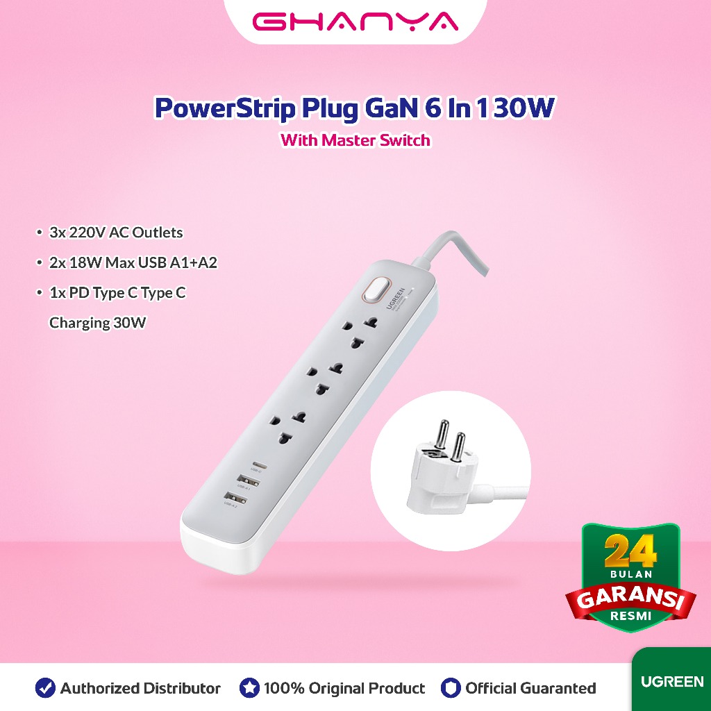 Ugreen Power Strip 6 IN 1 Socket + Adapter 30W USB A TYPE C Fast ...