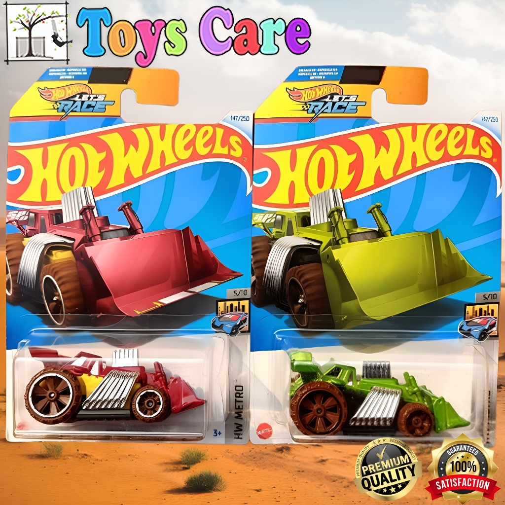 MERAH HIJAU Hot Wheels Speed Dozer Red Green Bulldozer HW ID Original ...