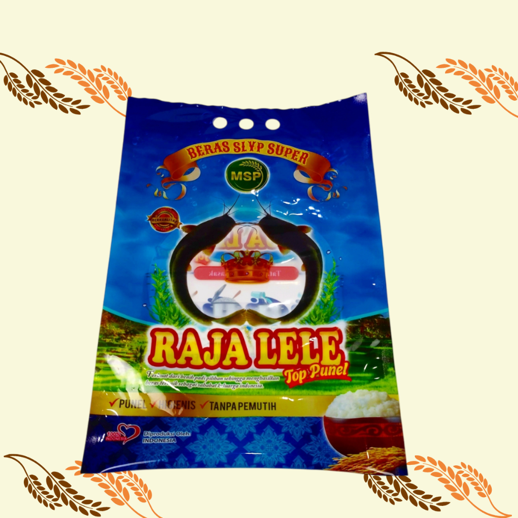 Plastic Rice 5kg Raja Lele Premium Laminated Rice Packaging Nylon lldpe ...