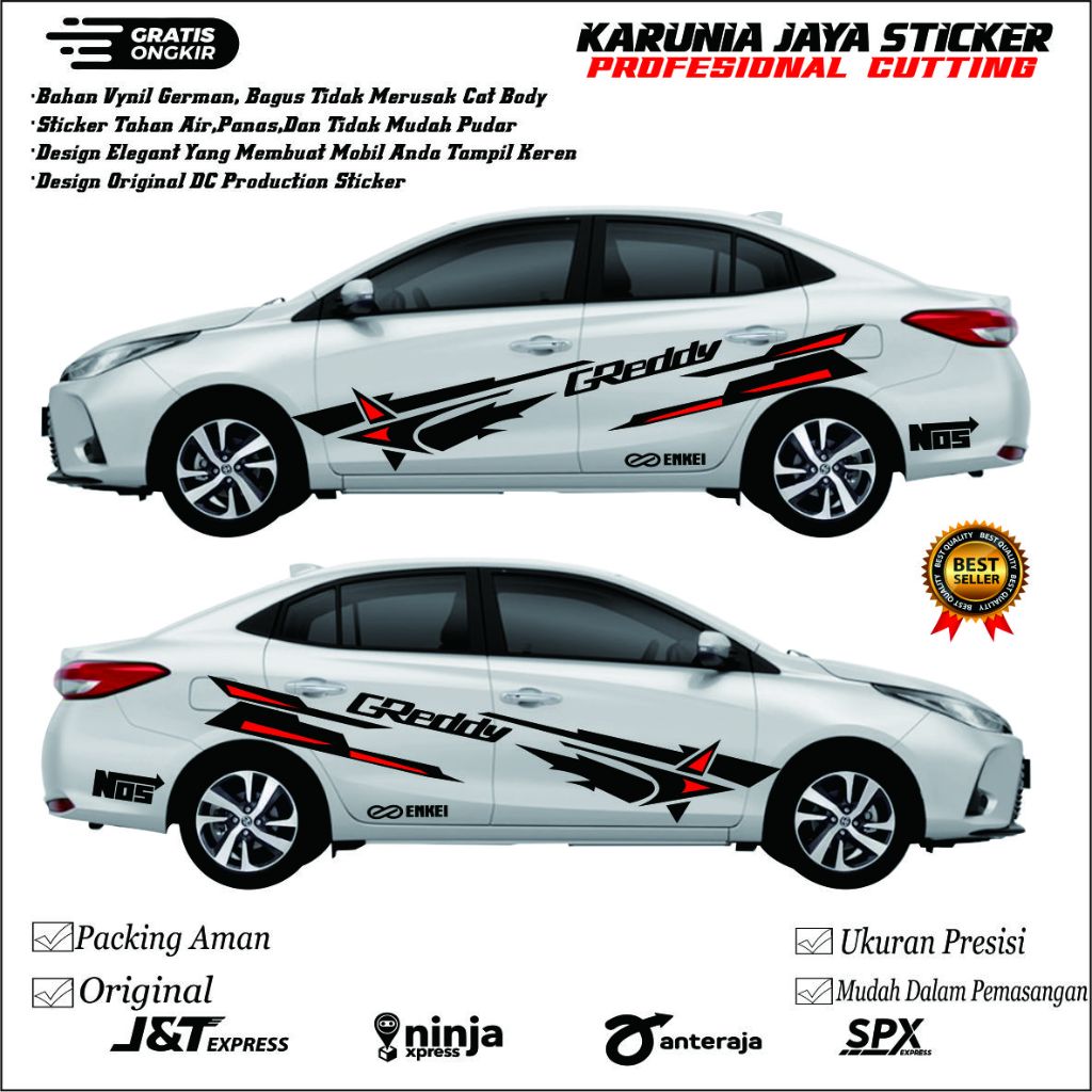 Toyota SEDAN CIVIC VIOS CAMRY COROLLA CAR STICKER NEWEST SEDAN CUTTING ...