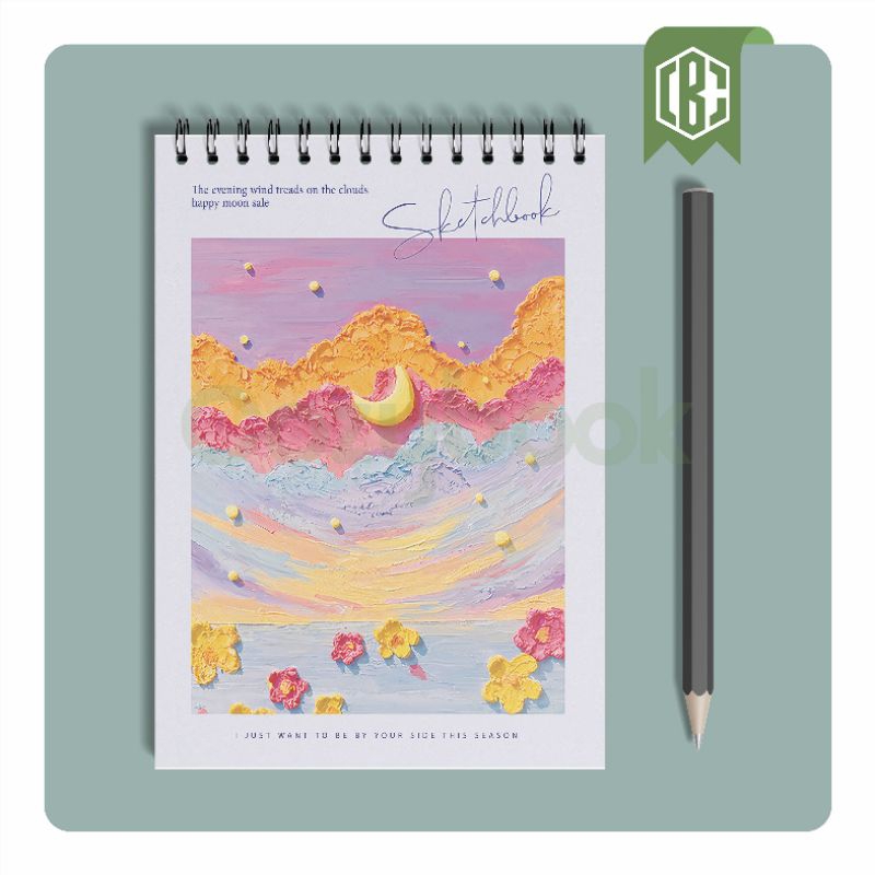 Sketchbook A6 VERTICAL SPIRAL VOLUME 95 PAGES AESTHETIC THICK DRAWING ...