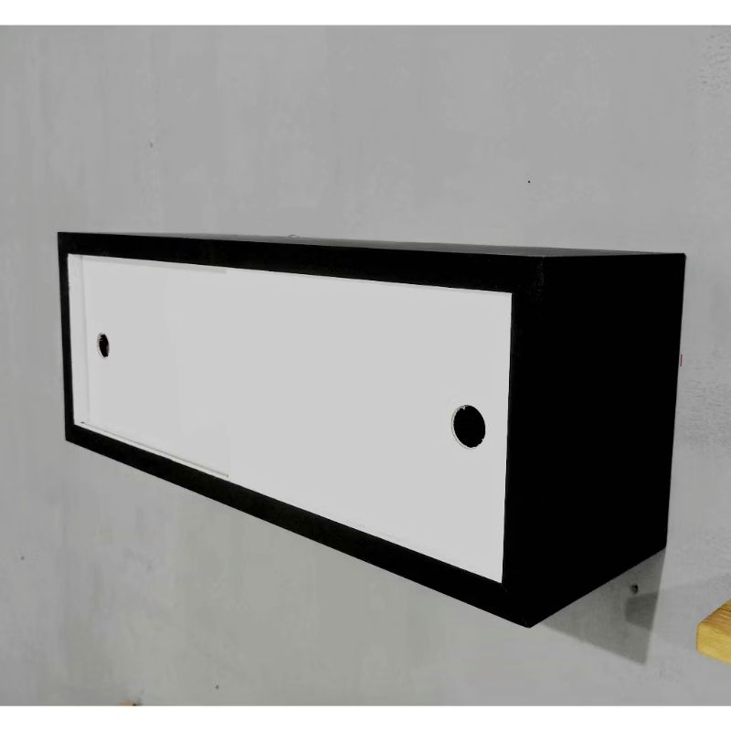 Square box sliding door wall shelf 50x15x17 shelf for books, aesthetic ...