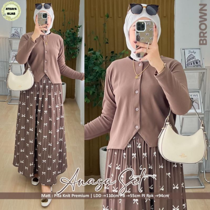 Baju ZOWELA AMASA JAMILA AYYUN RIBBON ONE SET PLAIN PLISKET KNITE SKIRT ...