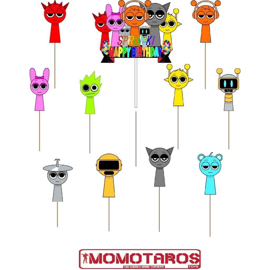 Sprunki game cake Topper contains 11 pcs | Shopee Malaysia