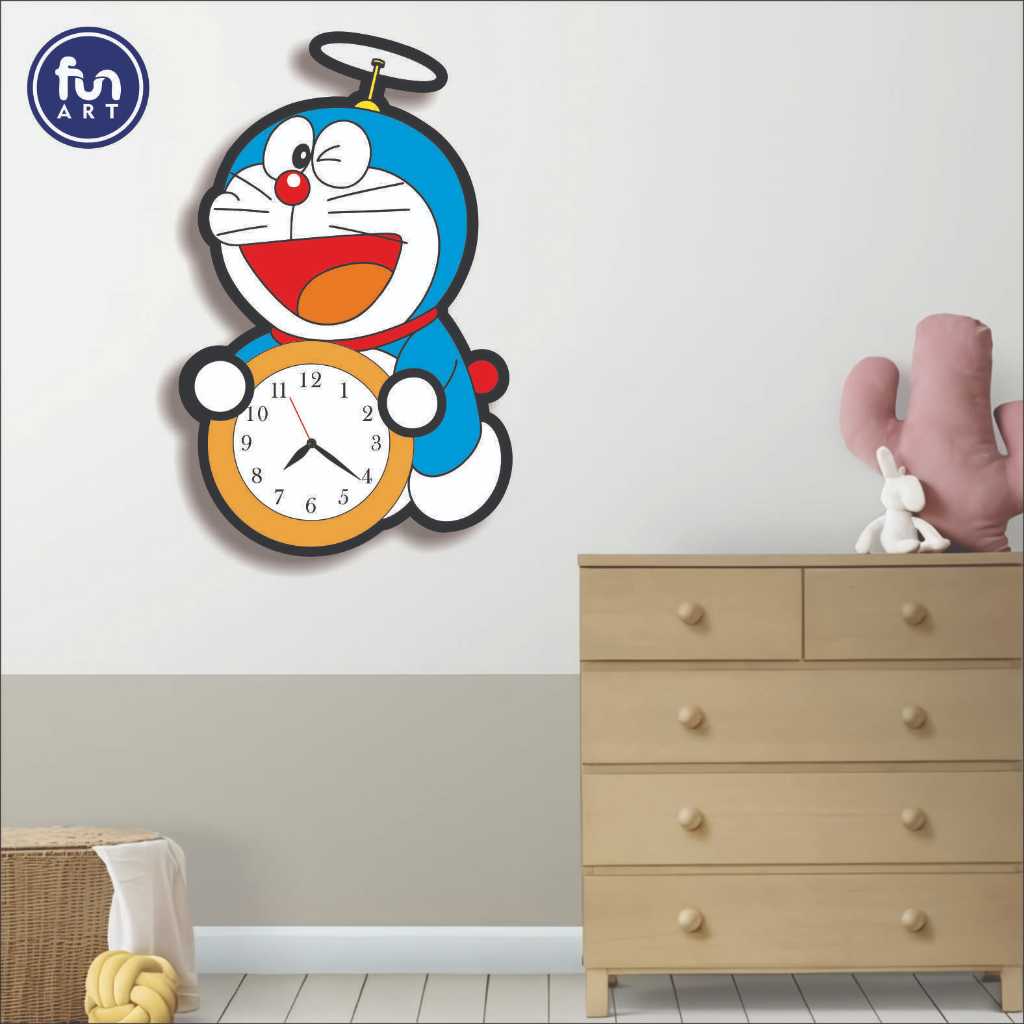 HIASAN DINDING Unique DORAEMON CHARACTER WALL CLOCK / FUNNY CHARACTER ...