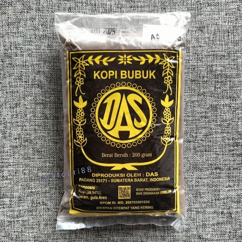 100% Original Robusta DAS POWDER COFFEE Padang Netto 200gr | Shopee ...