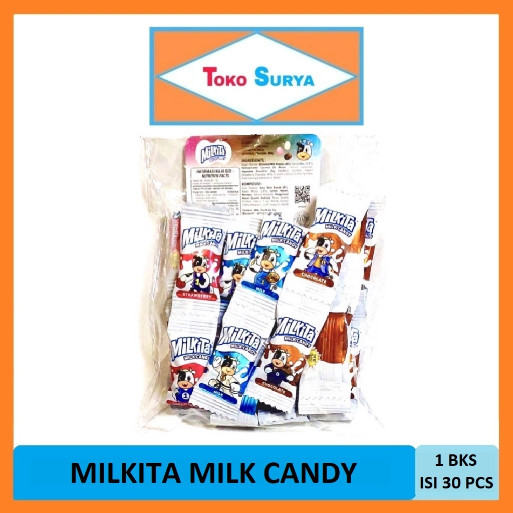 Milkita Milk Candy Chocolate/Strawberry/Melon Renceng Flavored Candy 84 ...