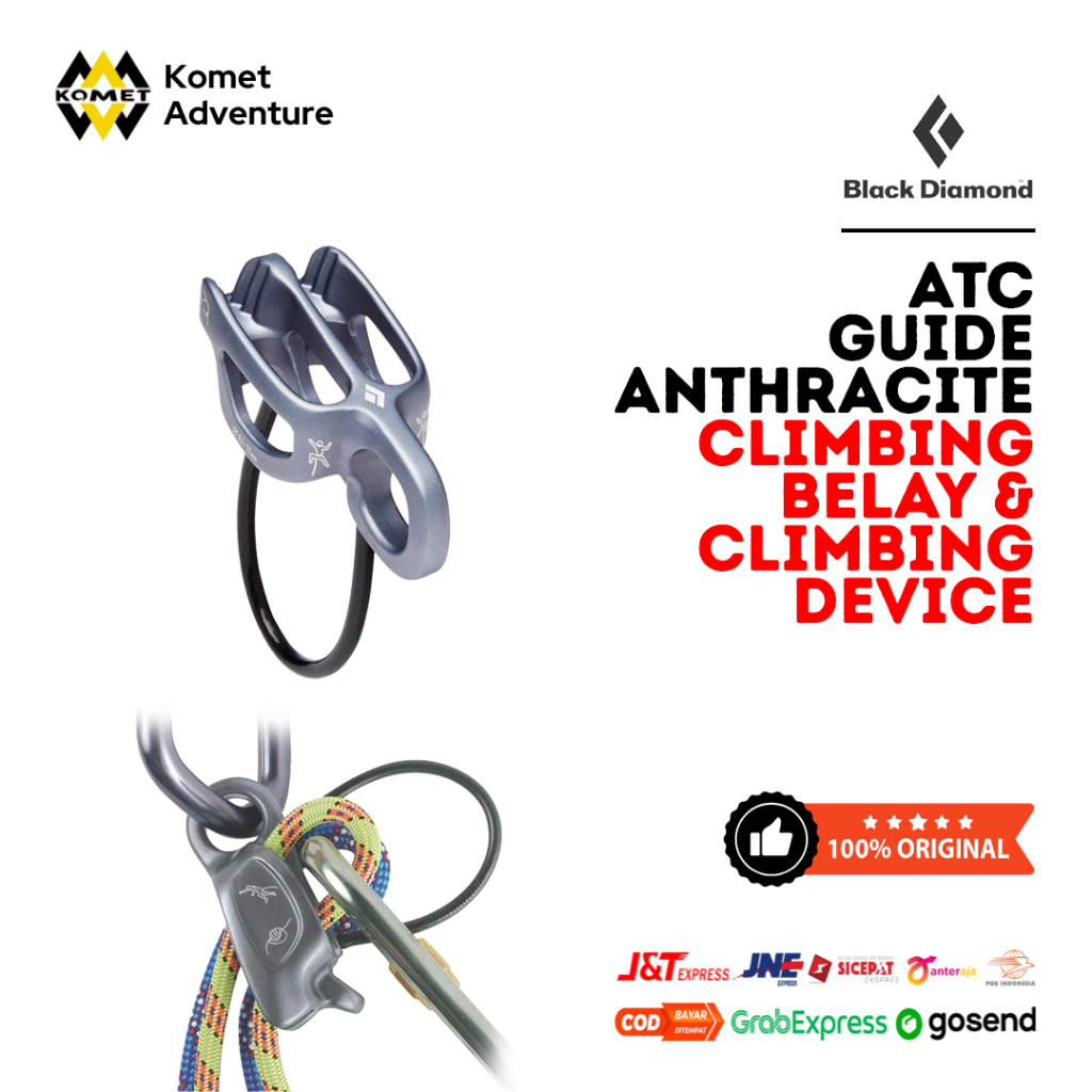 Black Diamond ATC Guide Anthracite - (Climbing Belay & Rappel Device ...