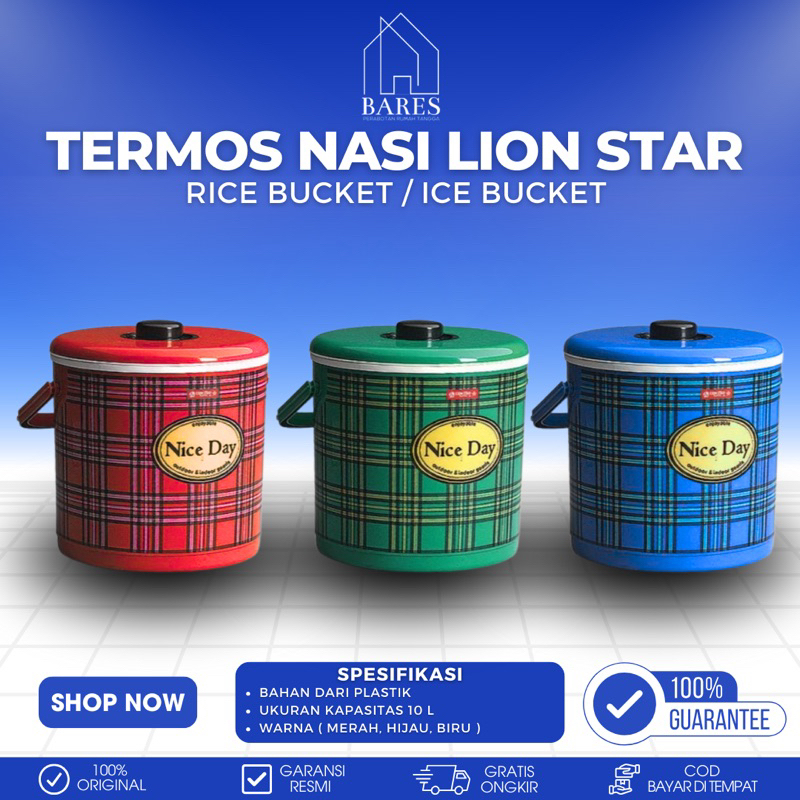TERMOS Lion Star Rice Thermos 10L Rice Bucket / Ice Bucket | Shopee ...