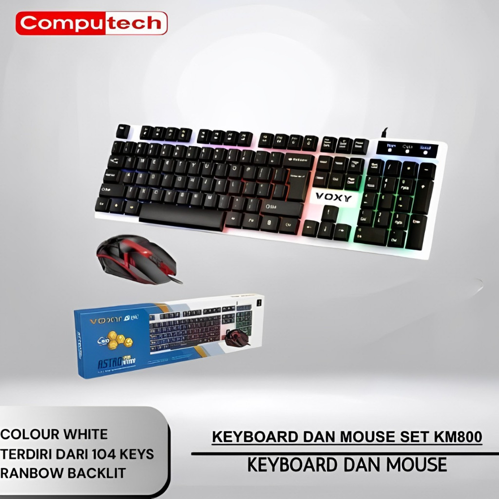 Voxy KM800 KEYBOARD + GAMING MOUSE WITH RGB LED, GOOD QUALITY | Shopee Malaysia
