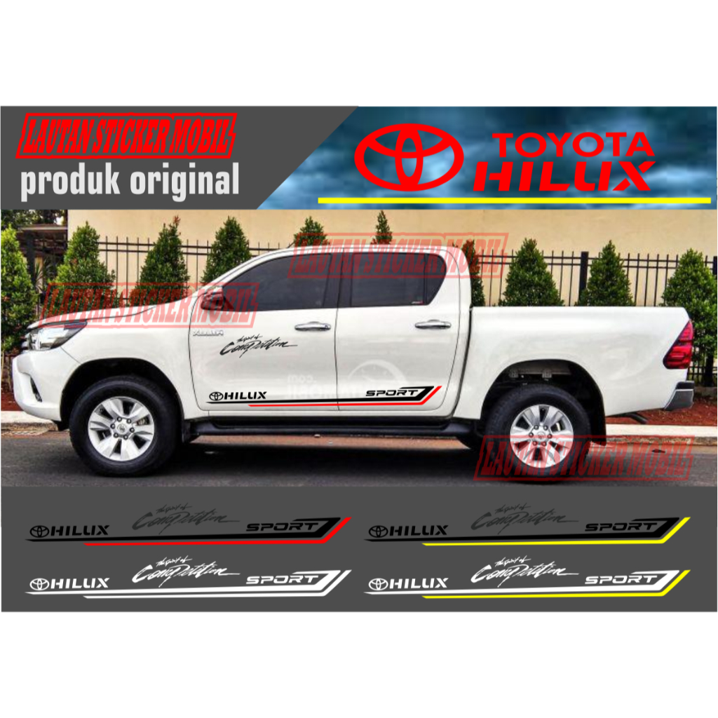 Toyota hilux car cutting sticker, latest hilux car side body sticker ...