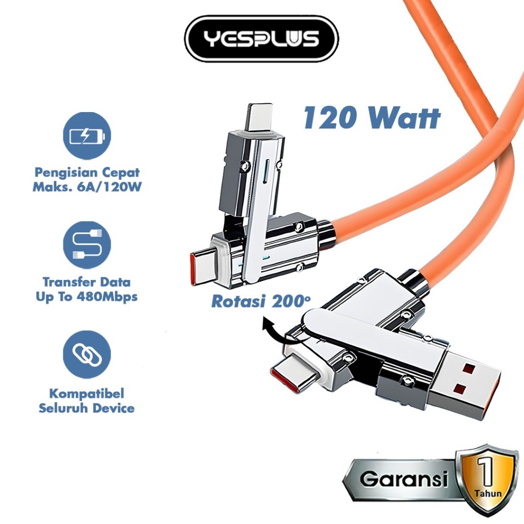 Yesplus KM13 4in1 120W Charging Type C PD Cable Super Fast Charging ...