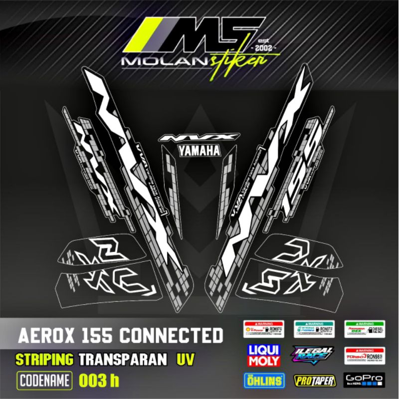 PUTIH Decal Sticker Striping Transparent Variations Uv Aerox 155 ...