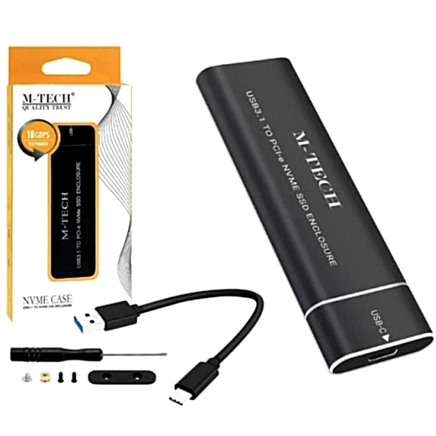 Ssd Case M.2 NVME USB 3.1 GEN2 TO PCI-e Gen 3X2 Type C Enclosure External Storage Dock External ...