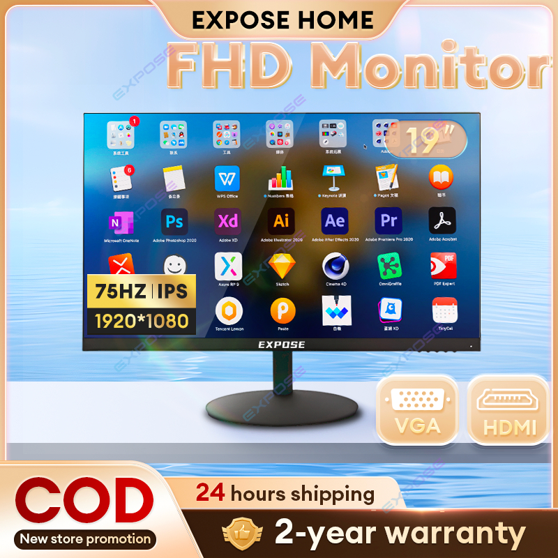 19inch PC Monitor 24 inch Monitor 75HZ Gaming Monitor 22 inch LED Flat ...