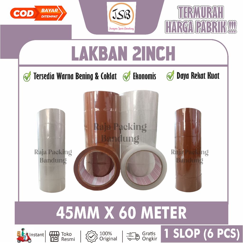 (1 Slop/6roll) Duct Tape 45mm x 60m / 45mm x 50m / 45mm x 80m/90yard ...
