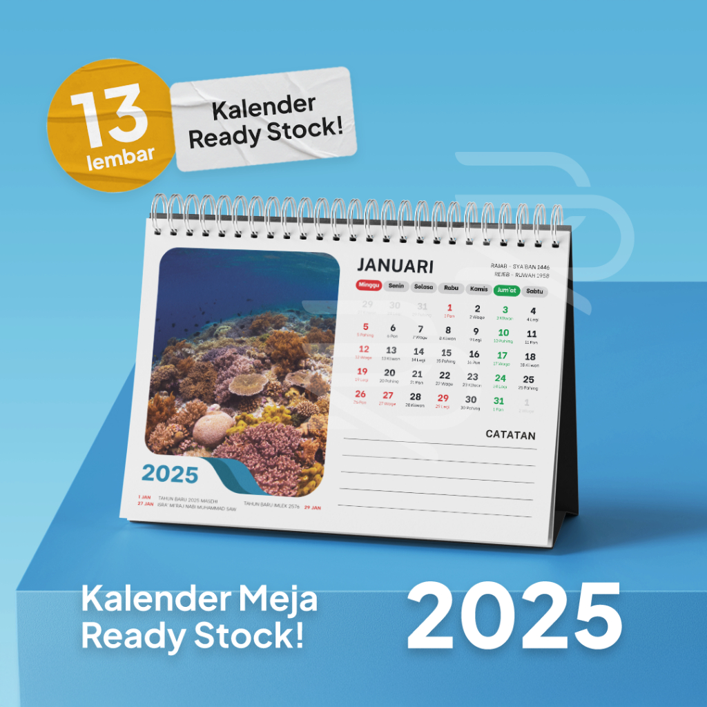 2025 Desk Calendar 13 Sheets - 2025 Sitting Calendar - 2025 Sitting ...