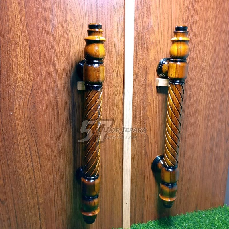 KAYU Carved House Door Handle - Classic Door Pull Handle Made of Teak ...