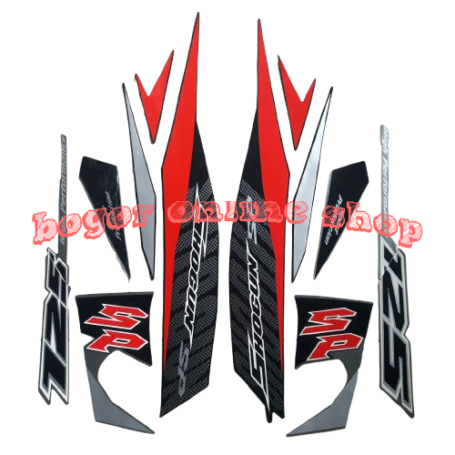 MERAH HITAM Shogun sp 125 2008 motorbike body striping sticker, full ...