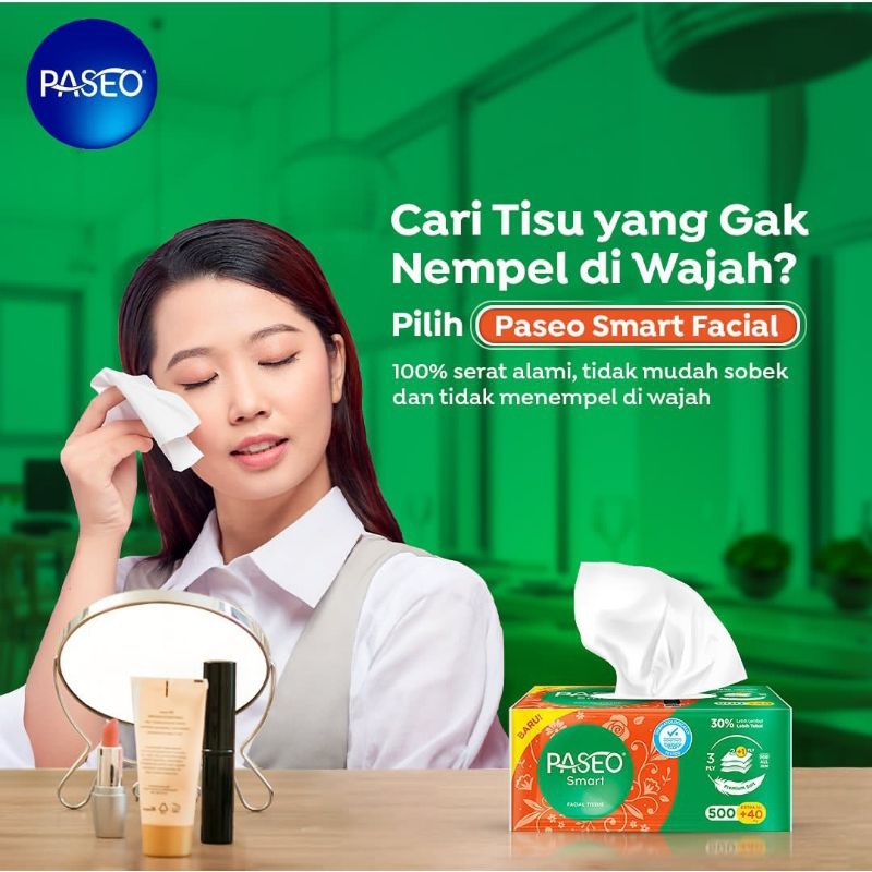 Paseo Smart Tissue 500 strands- Paseo Tissue 50 Sheets 2ply - Facial ...
